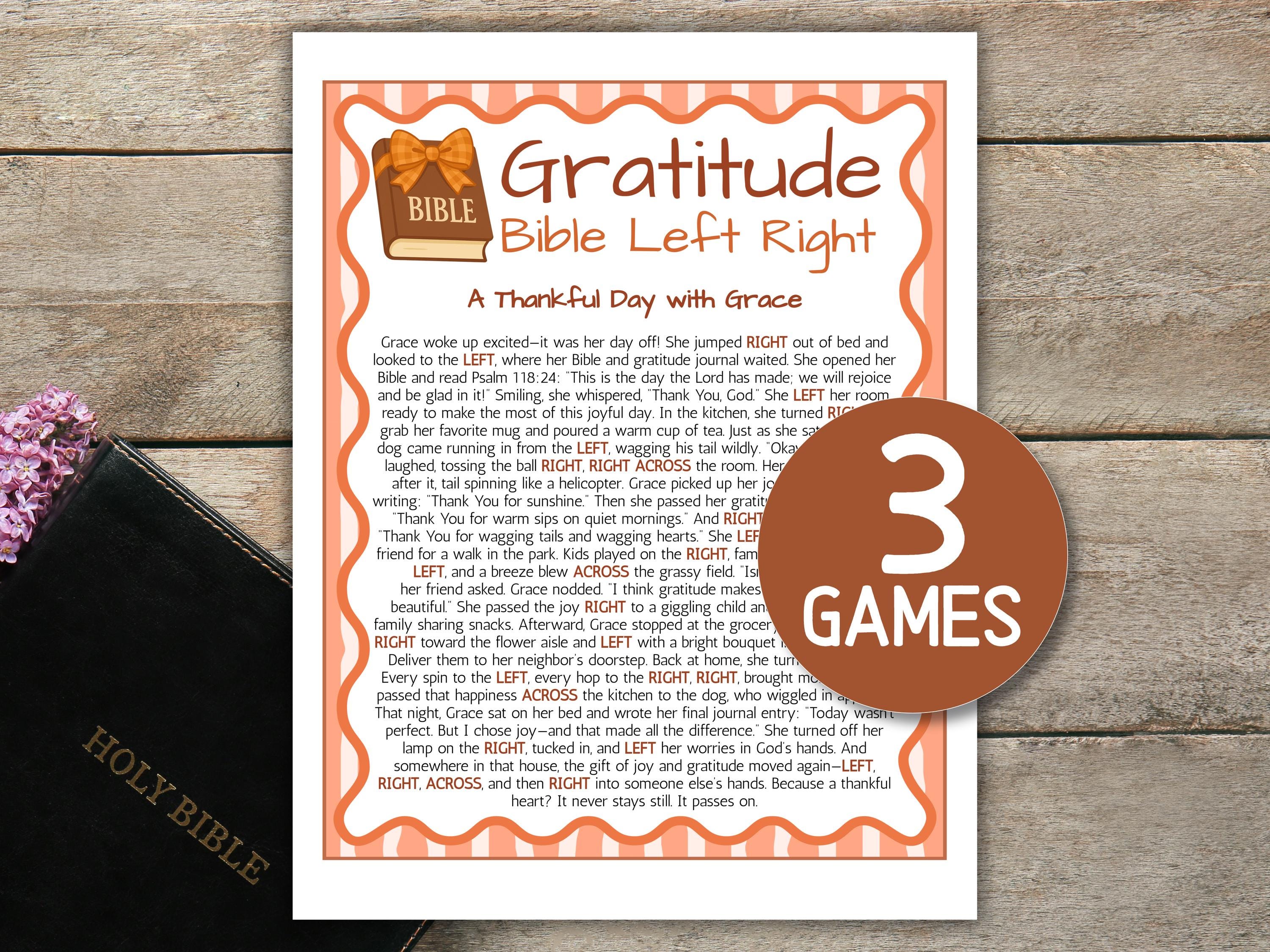 Gratitude Left Right Game, Bible Game Thanksgiving Games Fall Left ...