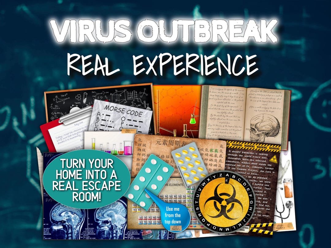 Virus Escape Room Kit Printable for Adults Teens Lab Game at Home ...