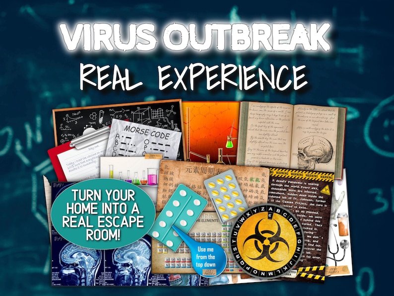 Virus Escape Room Kit Printable for Adults Teens Lab Game at Home ...