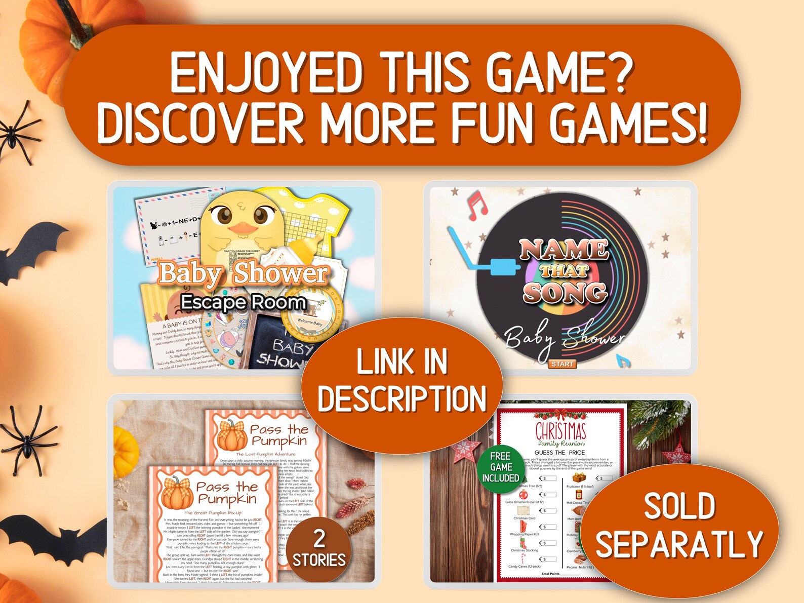 Baby Boo Bingo Halloween Baby Shower Game Little Pumpkin Bingo ...