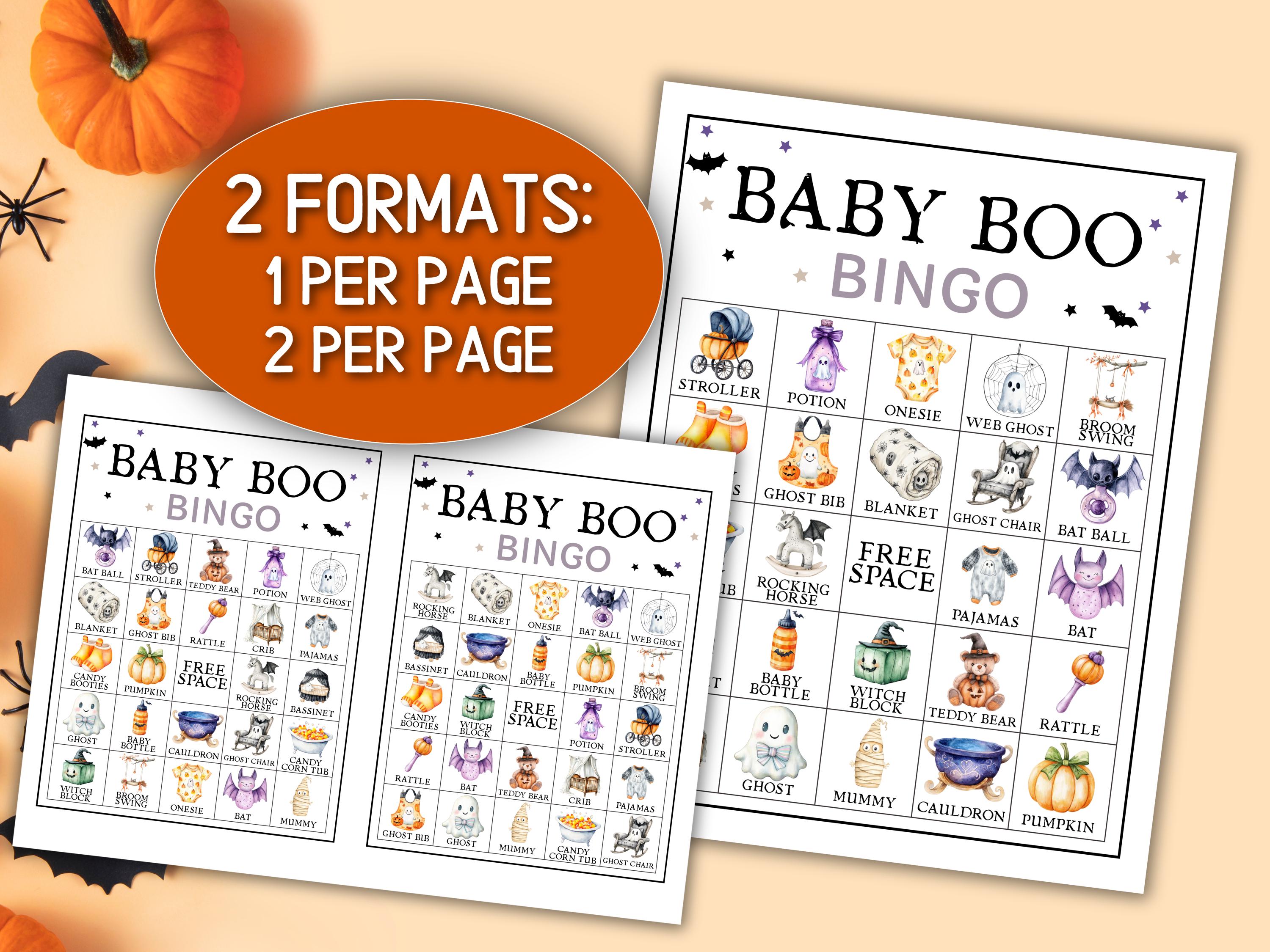 Baby Boo Bingo Halloween Baby Shower Game Little Pumpkin Bingo ...
