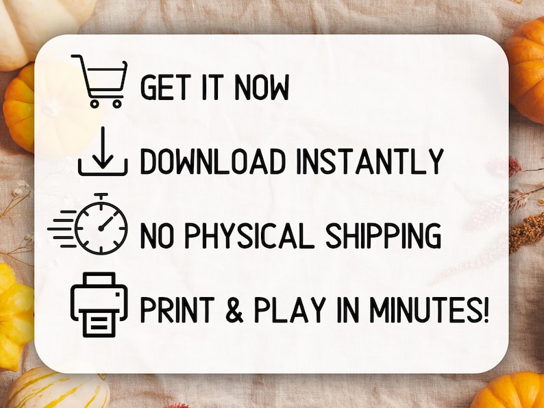 Fall Bingo Cards Printable, Bingo Cards Autumn Bingo Kids & Adults Fall ...