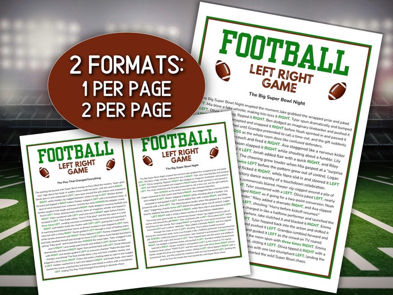 Football Left Right Game Printable, Foot Ball Theme Pass the Prize ...