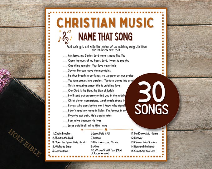 Name That Tune Christian Song, Bible Quiz on Hymns Christian Name That ...
