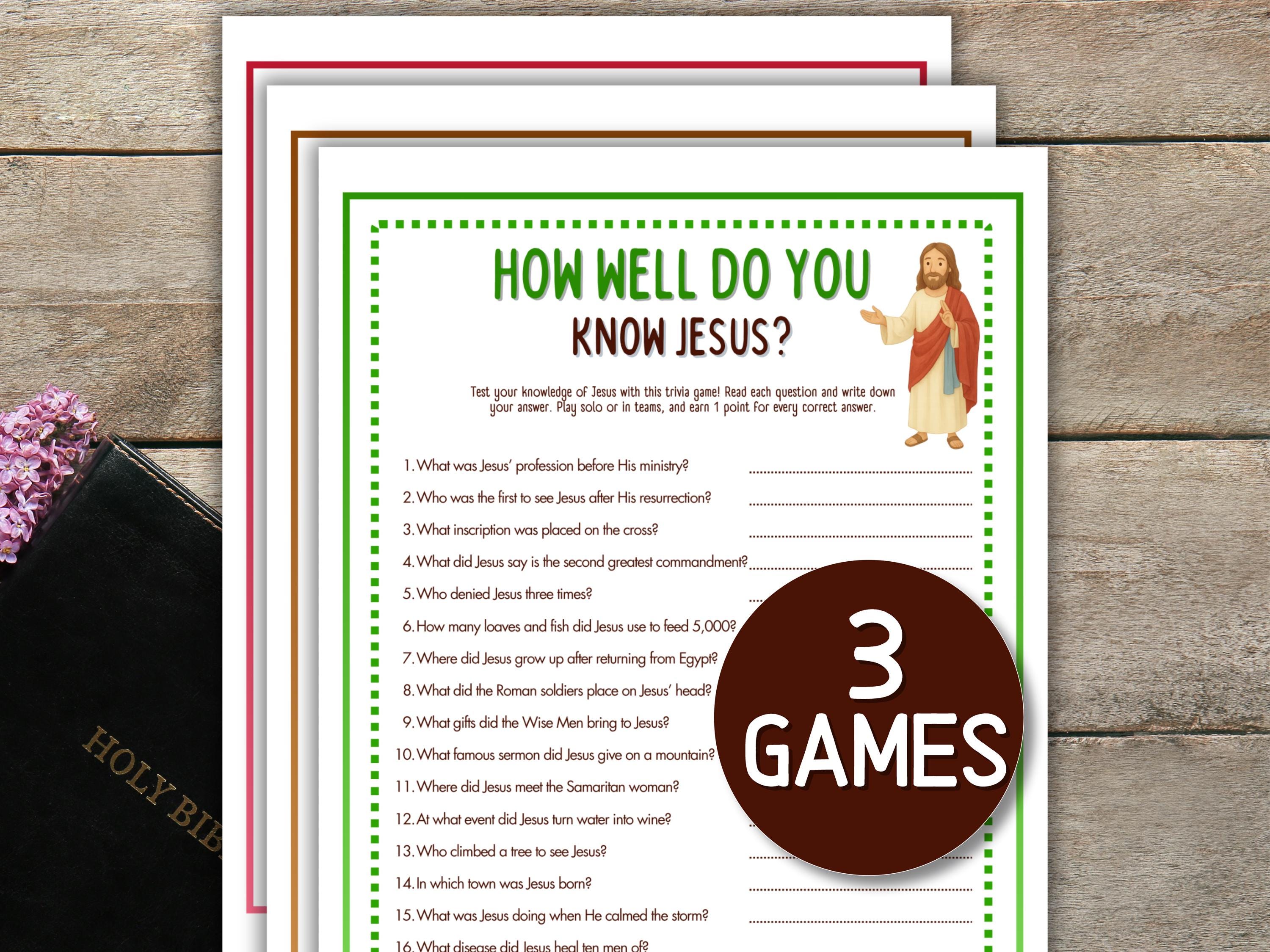 How Well Do You Know Jesus, Bible Games for Kids Teen Adults Womens ...