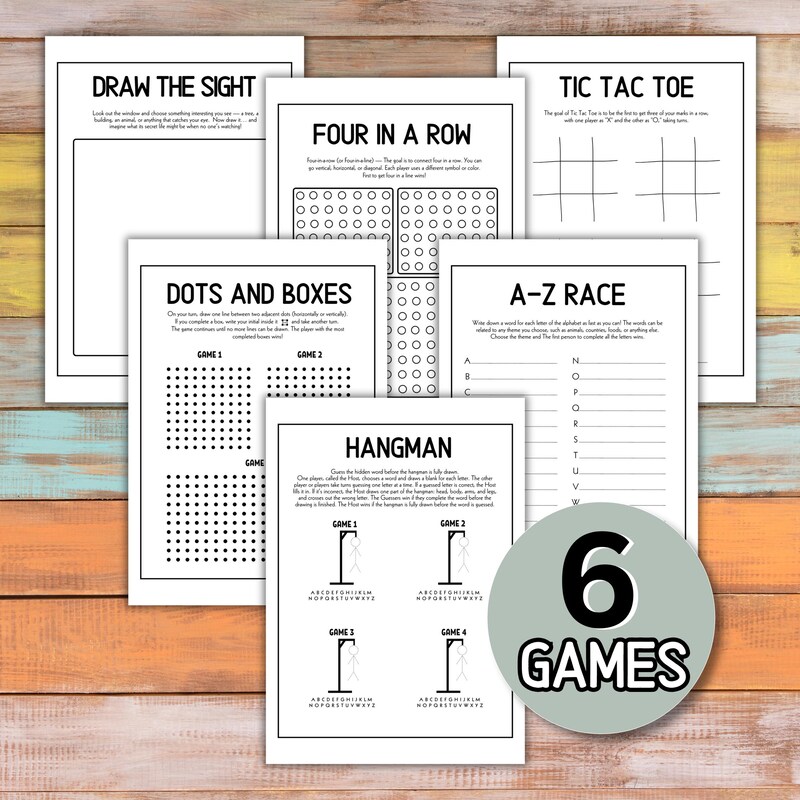 Games to Play With Pen - Etsy UK