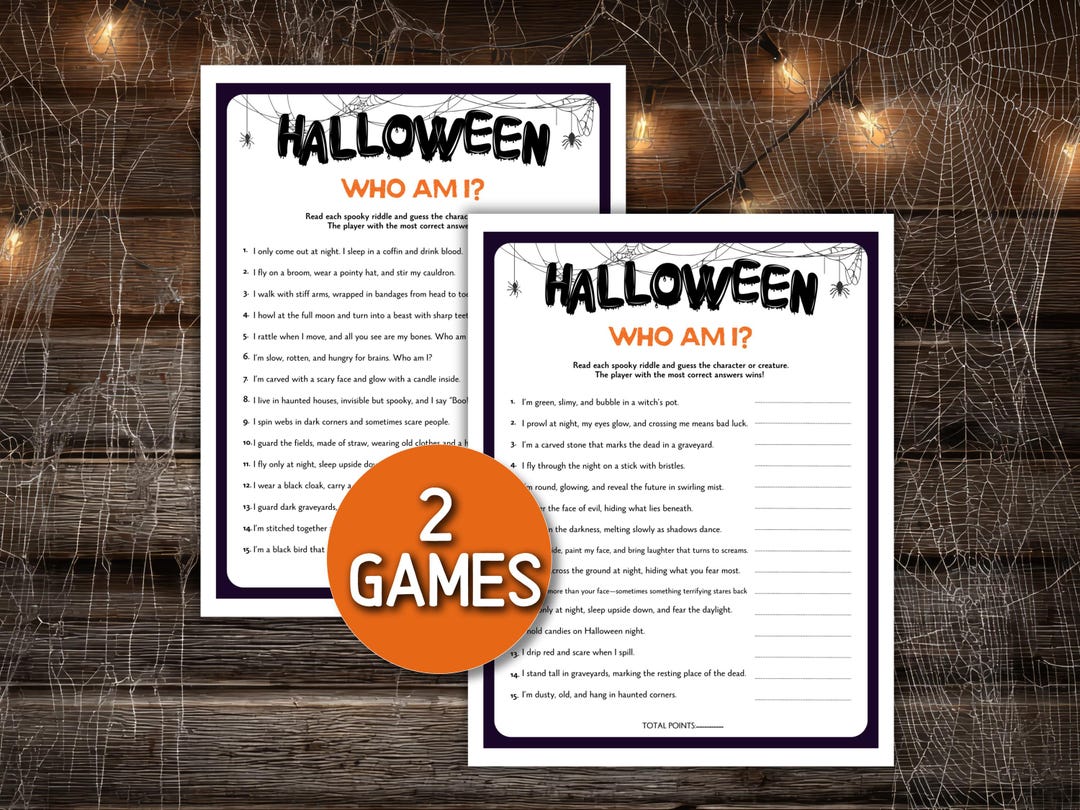 Who Am I Halloween, Riddles Game for Teens, Kids, Classroom, Family ...