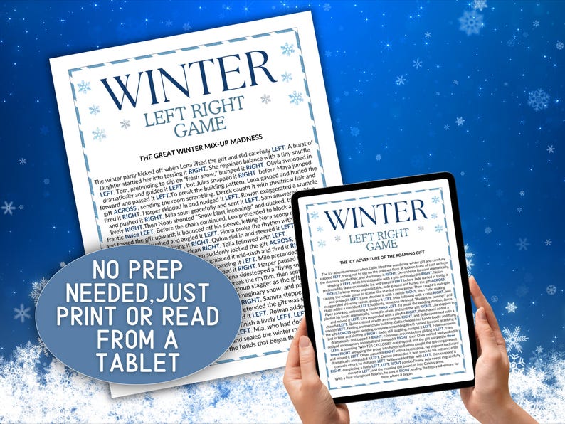Winter Left Right Game Printable, Pass the Gift Exchange Office Holiday ...