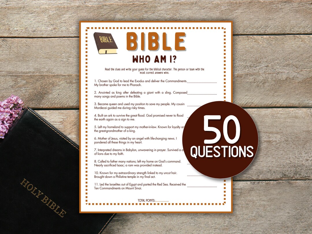 Who Am I Game Bible Trivia Game Questions and Answers Bible Women ...