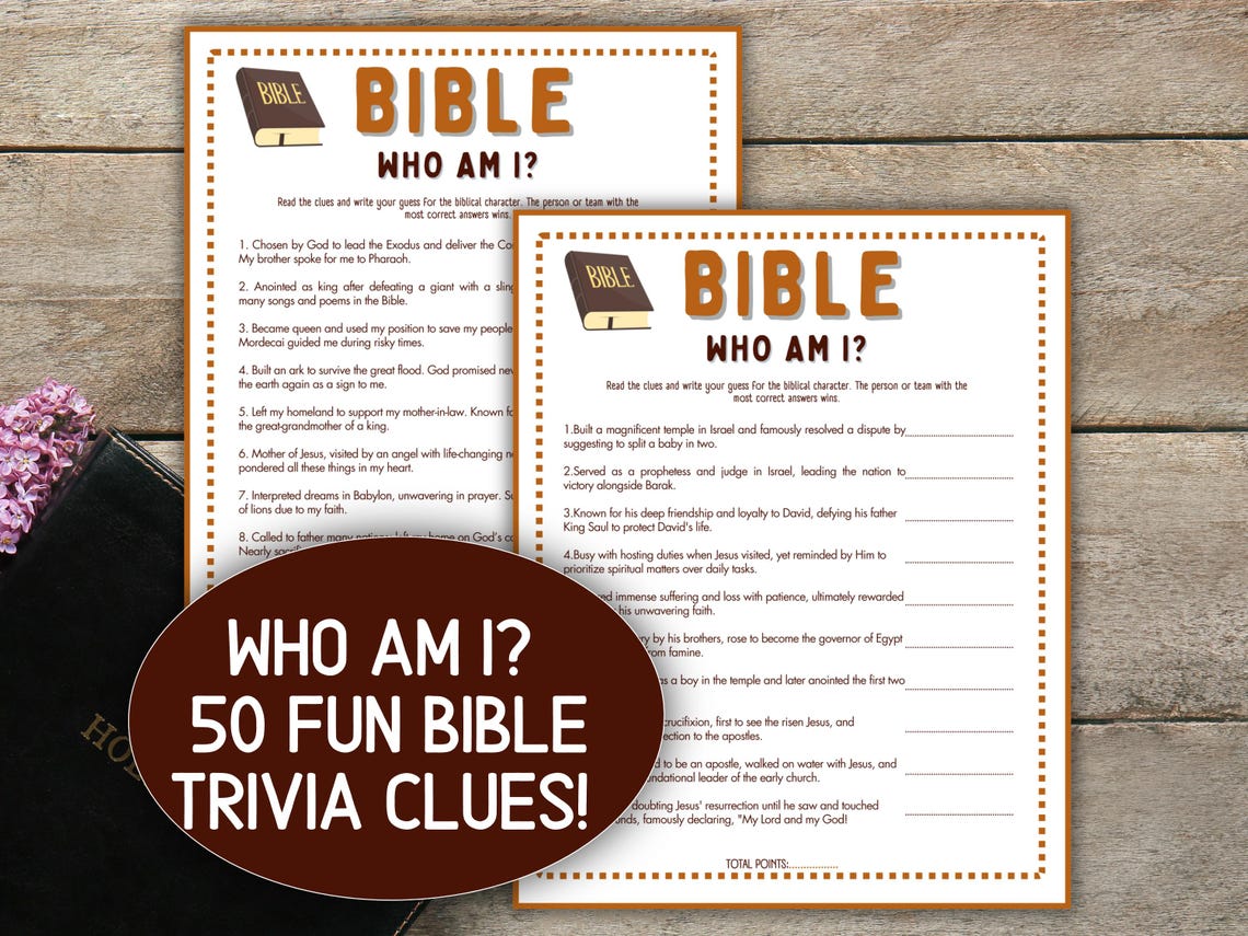 Who Am I Game Bible Trivia Game Questions and Answers Bible Women ...