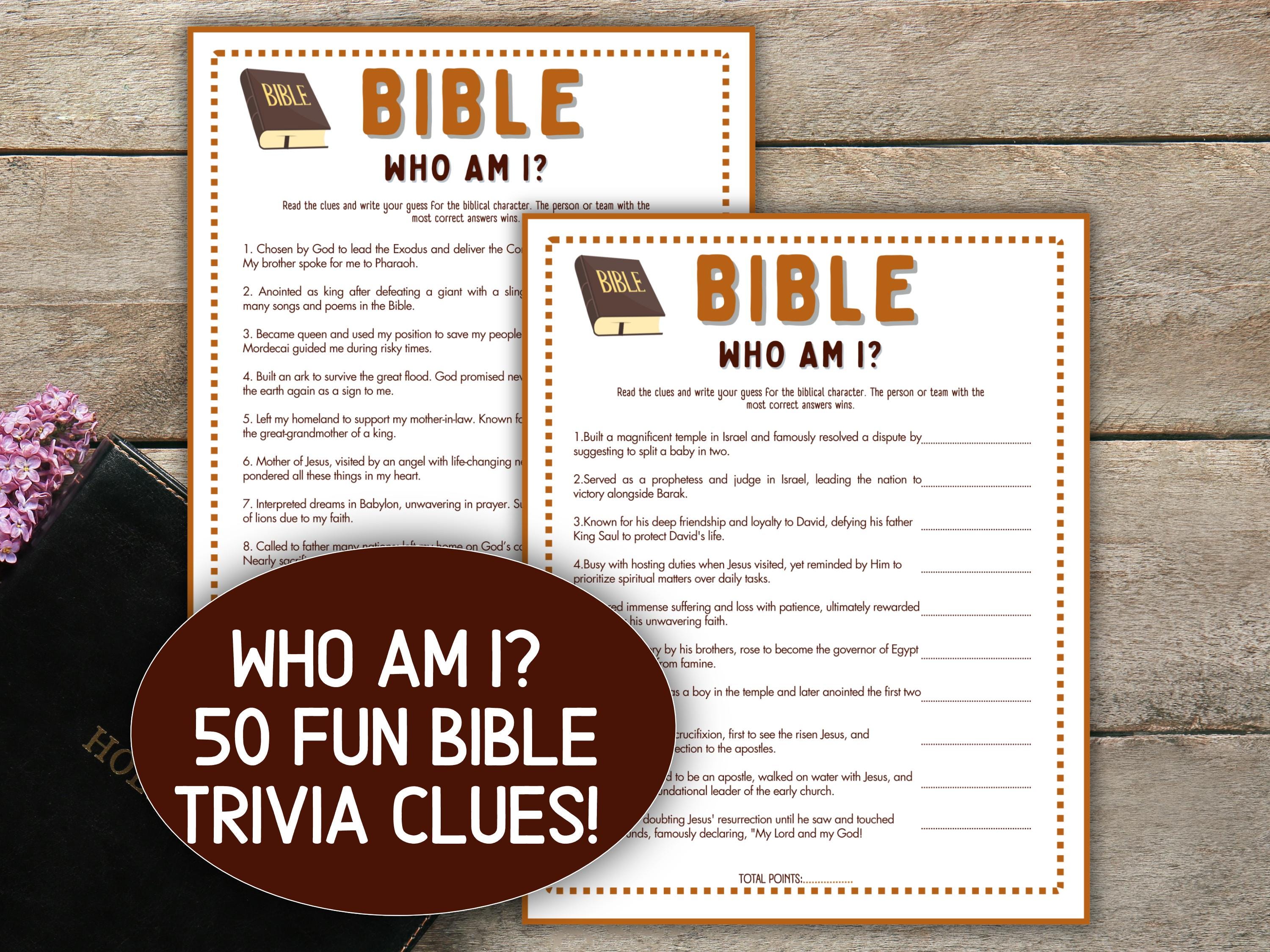 Who Am I Game Bible Trivia Game Questions and Answers Bible Women ...