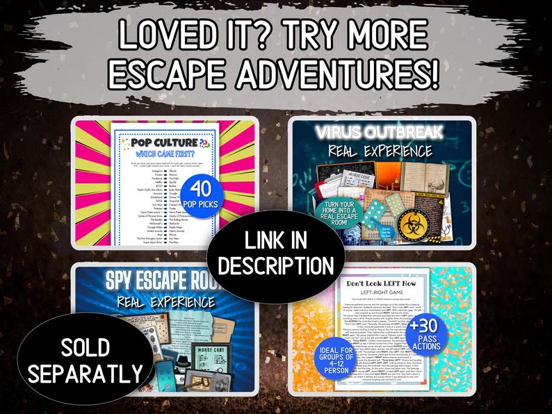 New Years Escape Room, Adults & Teens Nye Activity New Year Eve Escape ...
