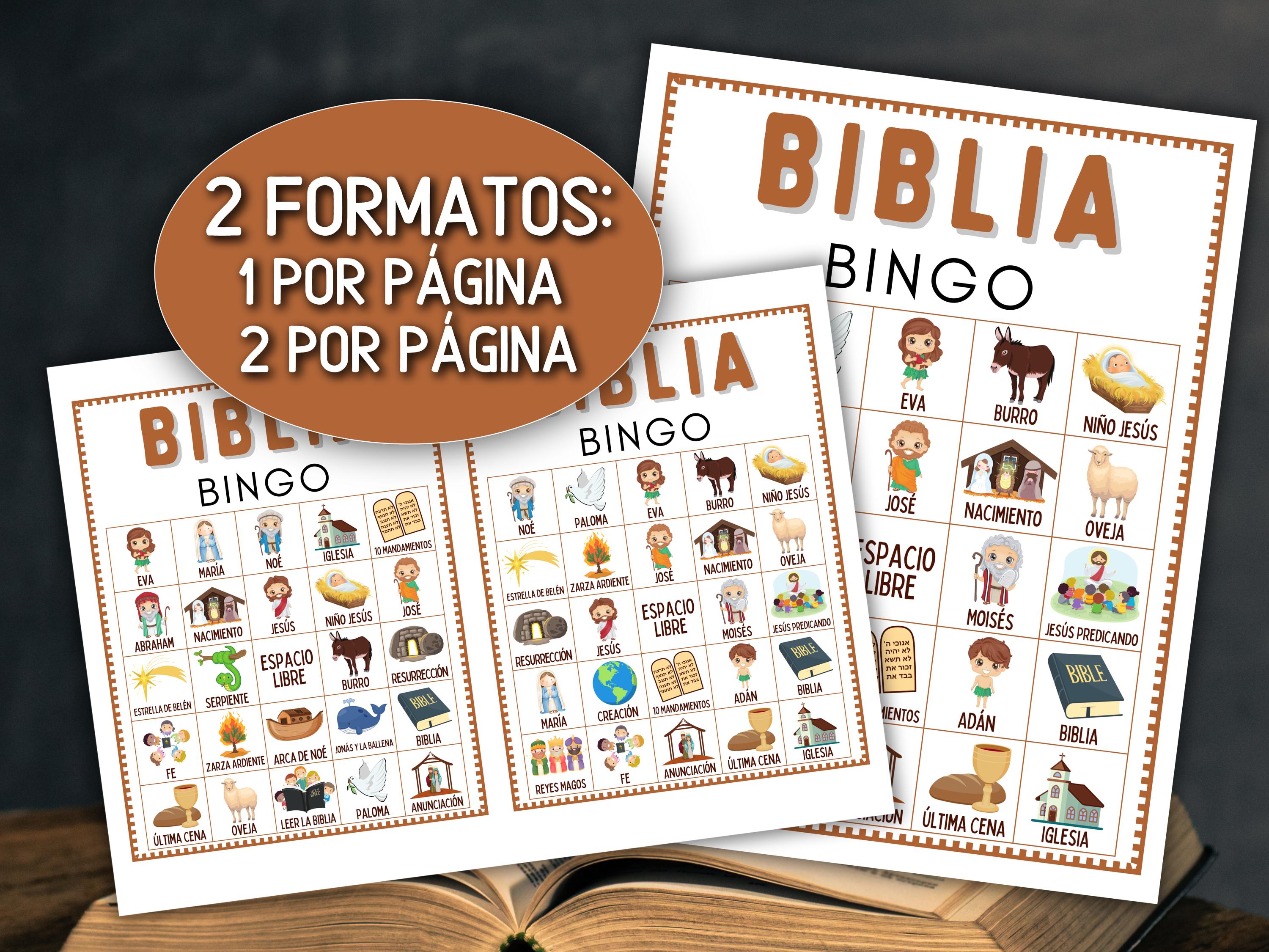 Biblia Bingo Espanol, Christian Game Bible Bingo Juegos Biblicos in ...