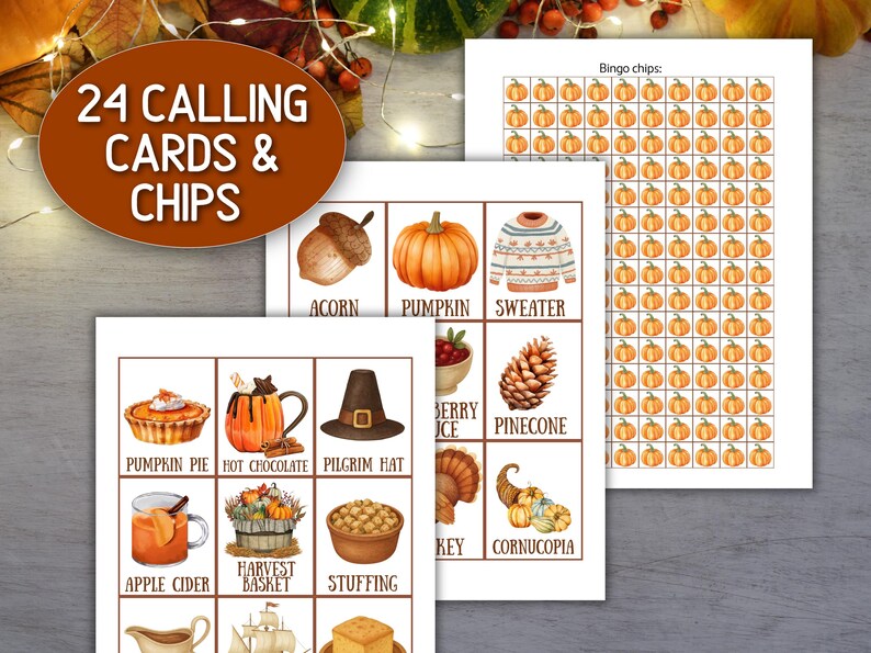 Thanksgiving Bingo 100 Cards Printable, Turkey Bingo Thanksgiving Game ...