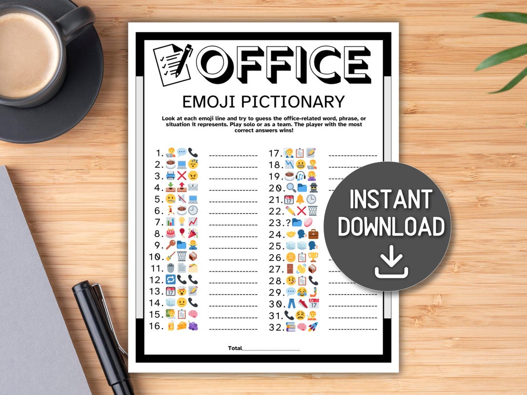 Office Games Emoji Pictionary | Team Building Games | Office Emoji ...