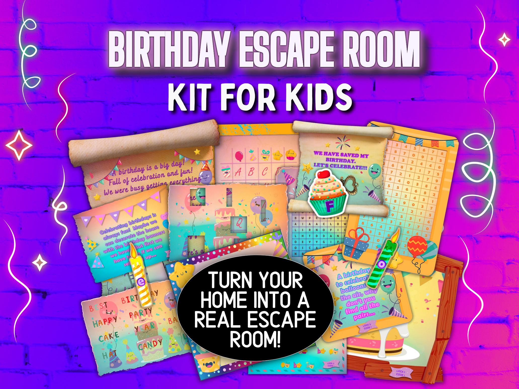 Escape Room Birthday Kit Printable for Kids Escape Game DIY Preteens ...
