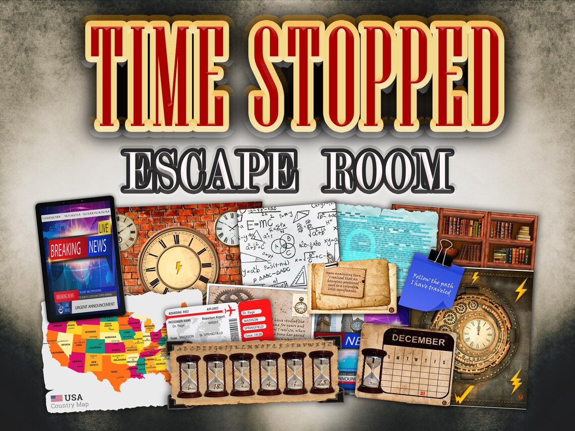 Escape Room for Adults Printable, Escape Room Teens Time Escape Room ...