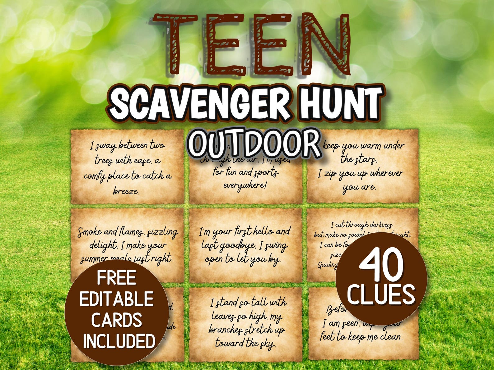 Outdoor Scavenger Hunt for Teens | Treasure Hunt for Teens | Lawn Games ...