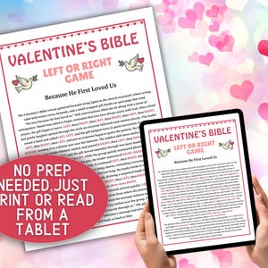 Left Right Game Valentine Christian Games for Church Seniors Valentines ...