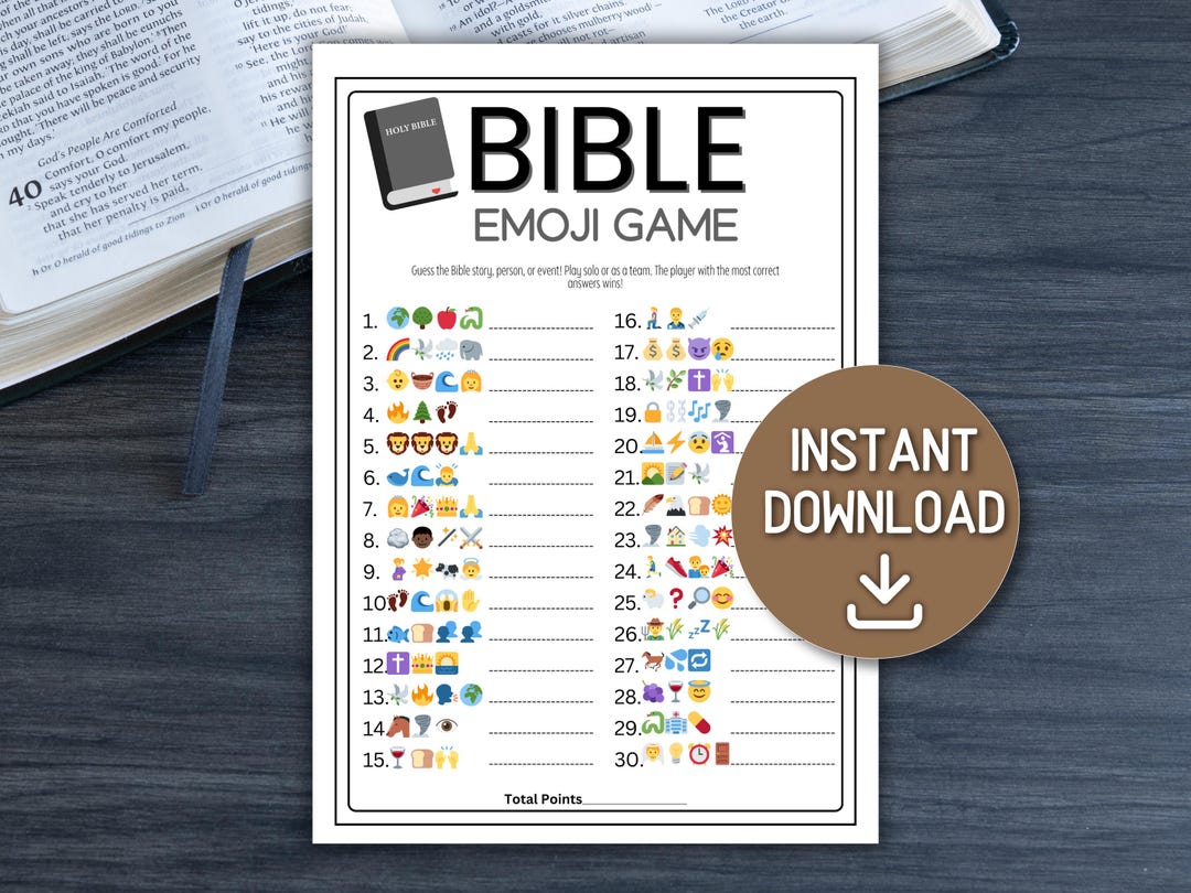 Bible Emoji Game Church Activity Bible Games for Kids Teens Adults ...