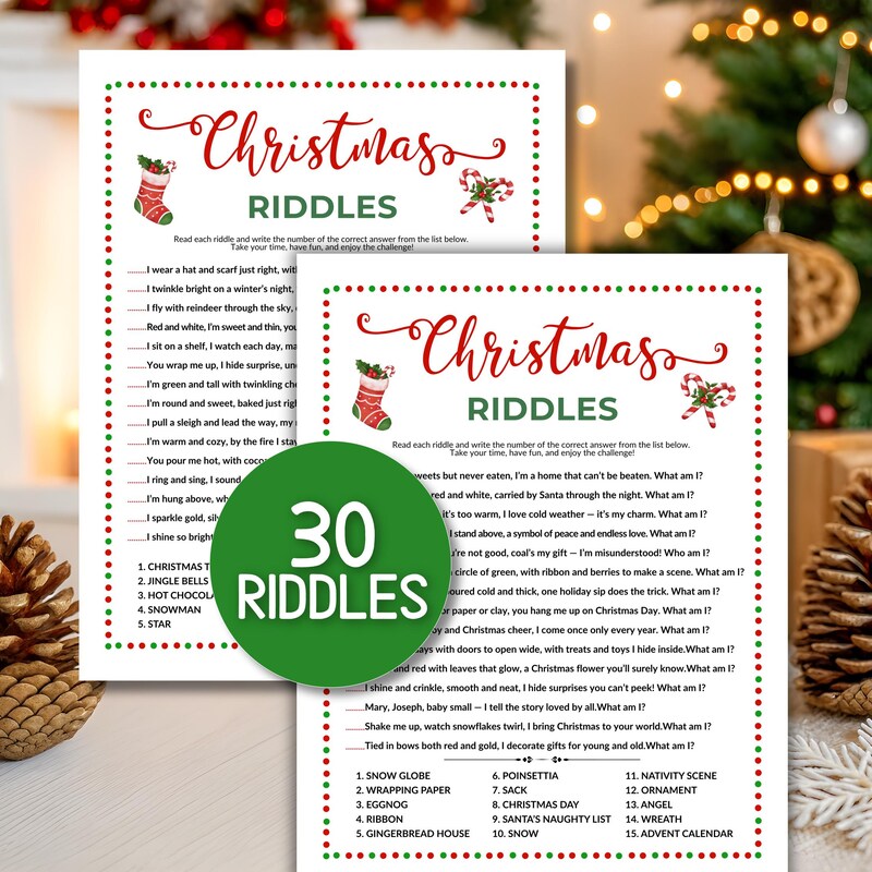 Christmas Riddles for Adults - Etsy Canada