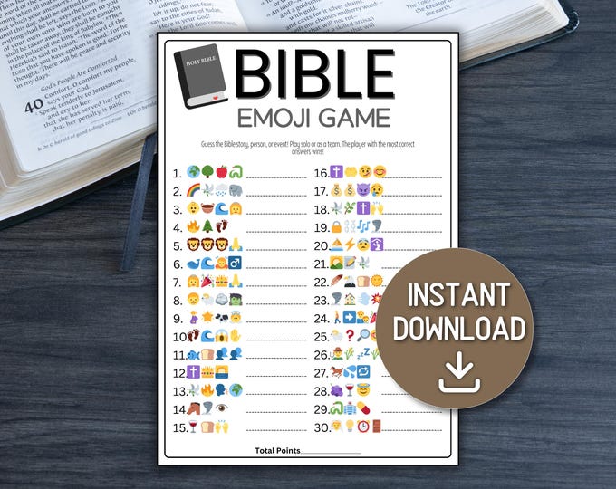 Bible Emoji Game Church Activity for Kids Teens Adults Church Youth ...