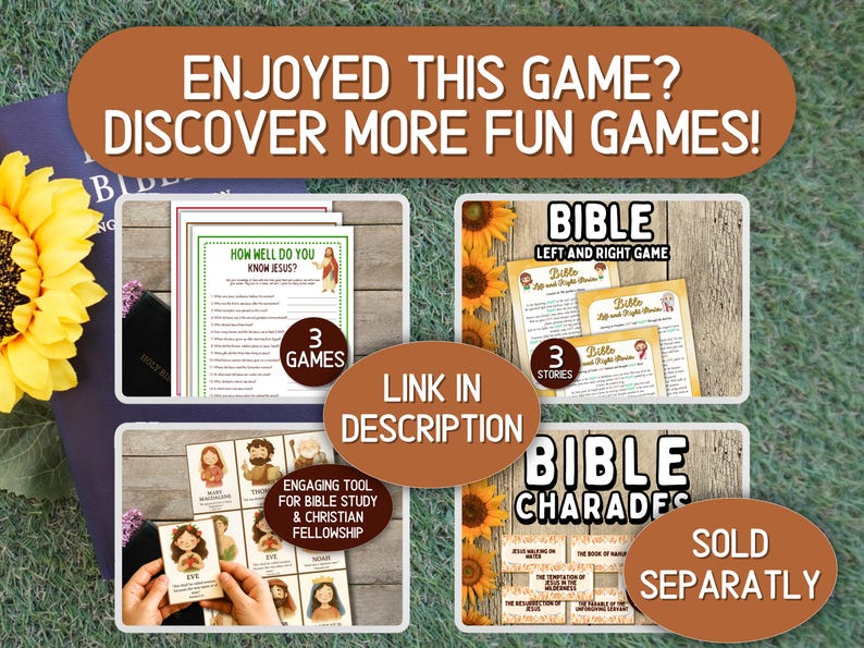 Bible Stories Bingo Printable 30 Cards, Christian Game Kids Sunday ...