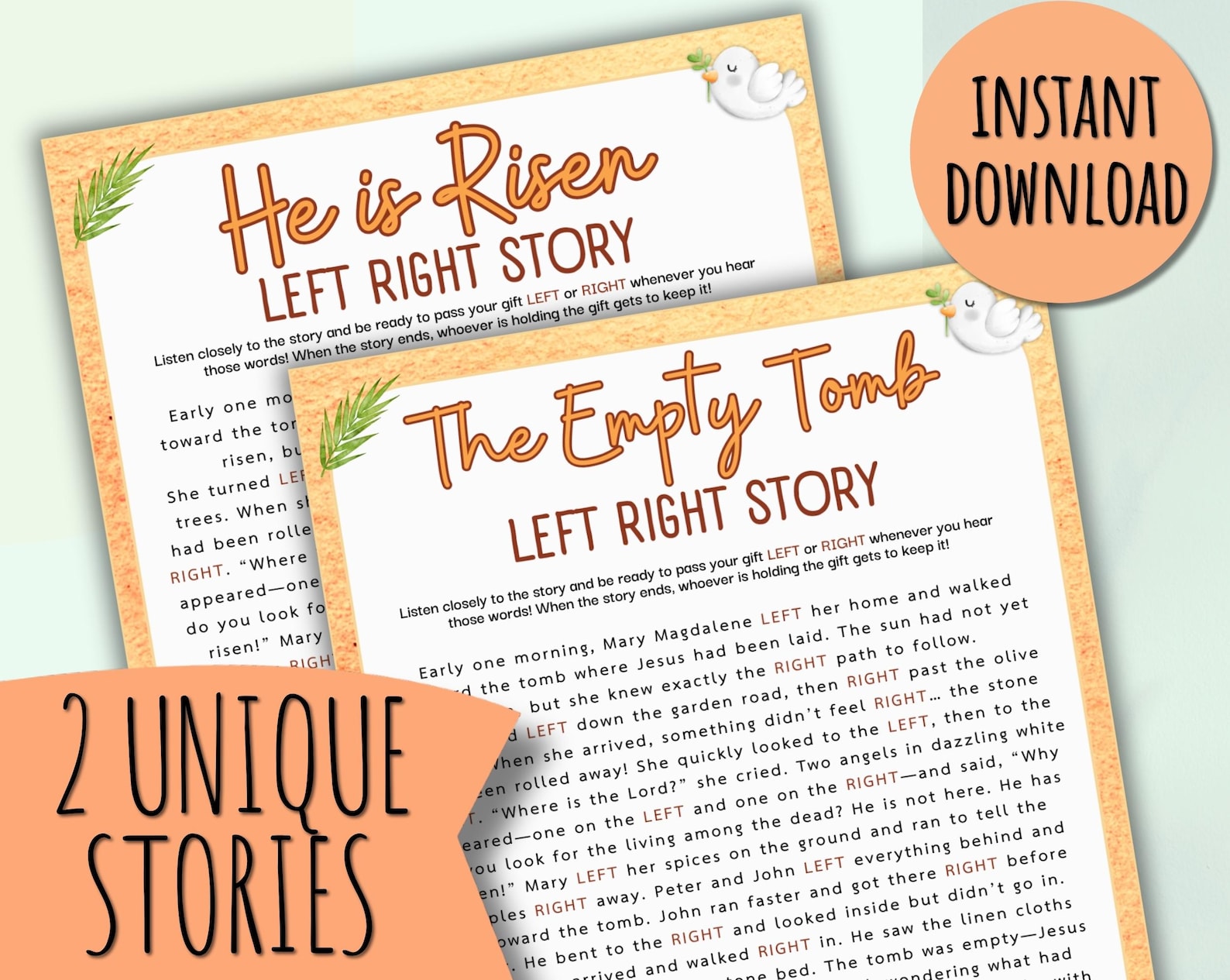 He is Risen Left Right Game | Bible Games | Holy Week Games | Easter ...