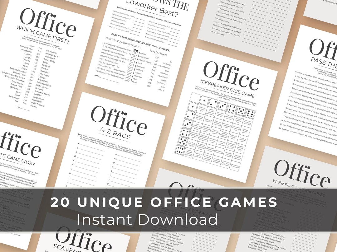 Office Party Work Games Team Building Game for Office Minimalist ...