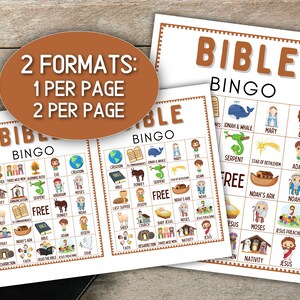 100 Bible Bingo Cards Printable, Bible Activity for Kids Sunday School ...