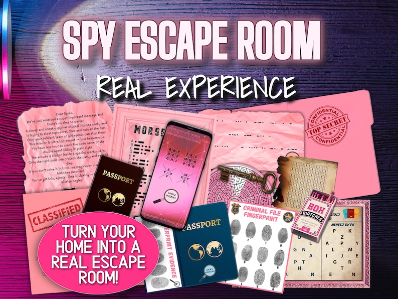 Escape Room Teen Girl Birthday Kit Game Spy Escape Room for Teens Kids ...