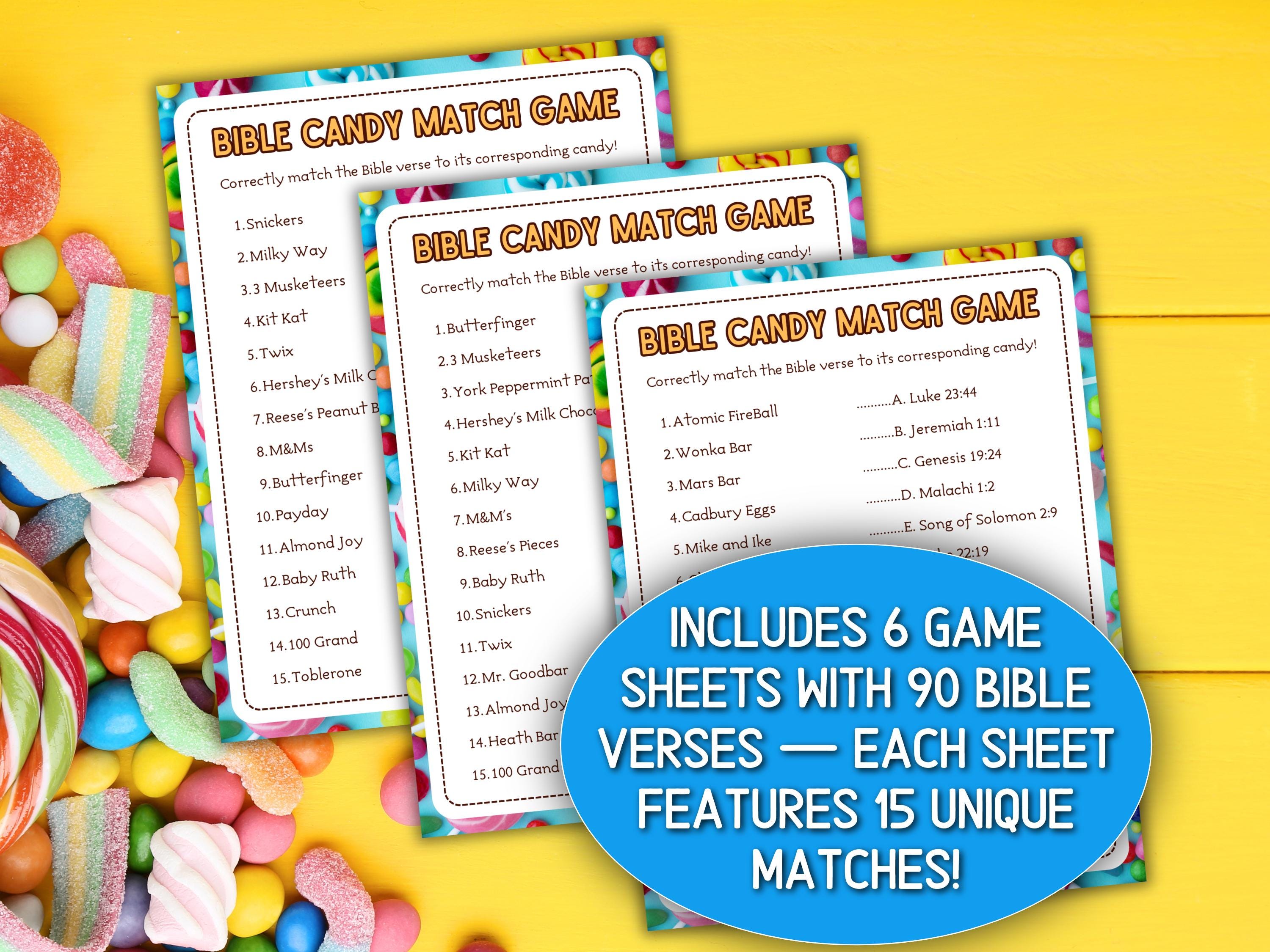 Bible Candy Match Game Printable, Bible Verse Candy Match Game With ...