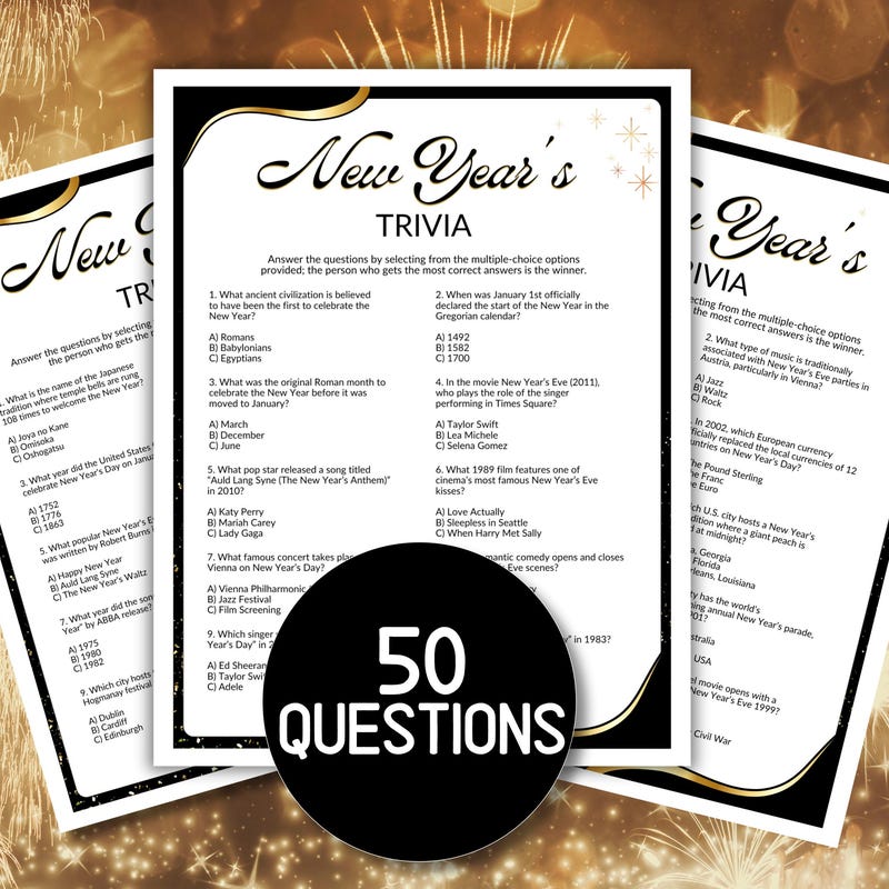 New Year Trivia for Seniors - Etsy UK