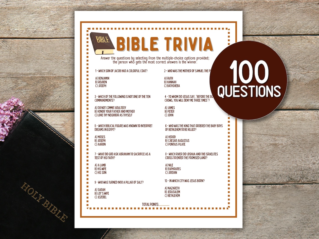 Bible Trivia Questions and Answers Christian Study Games Women Ministry ...