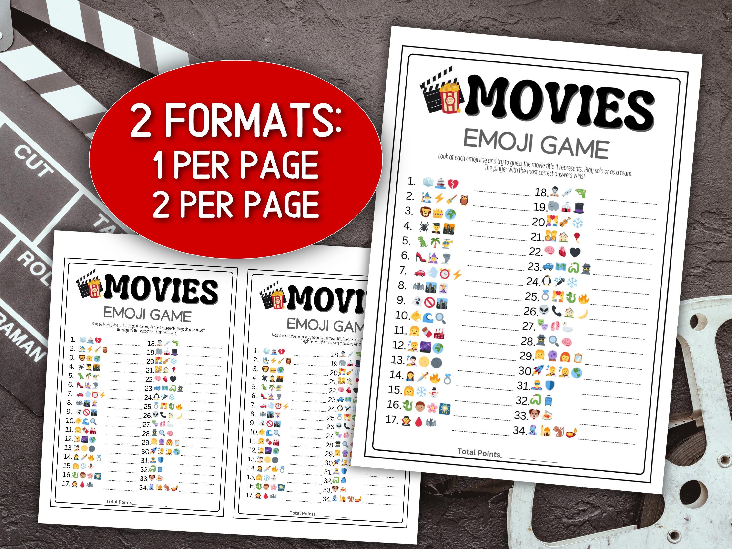 Movie Emoji Pictionary | Emoji Movie Guessing Game | Printable Games ...