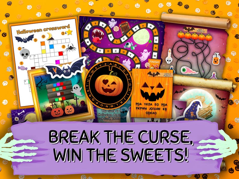 Halloween Escape Room With Locks, Printable Kids Escape Games Kit ...