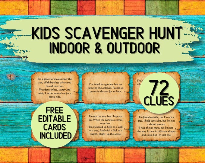 Outdoor Treasure Hunt Clues, Outdoor Scavenger Hunt Riddle Clues ...