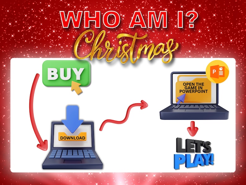 Who Am I Christmas Powerpoint Holiday Virtual Game, Character Quiz ...