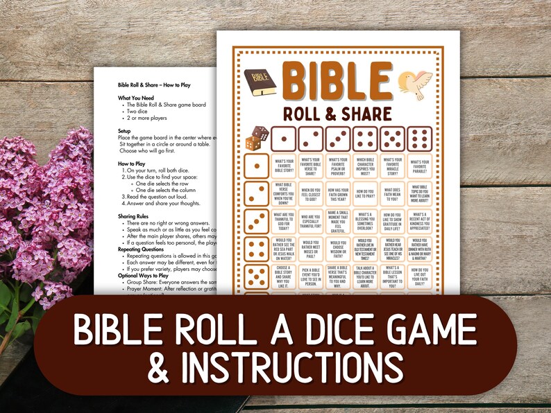 Dice Game Table Talk Christian Printable Womens Mens Ministry Church ...