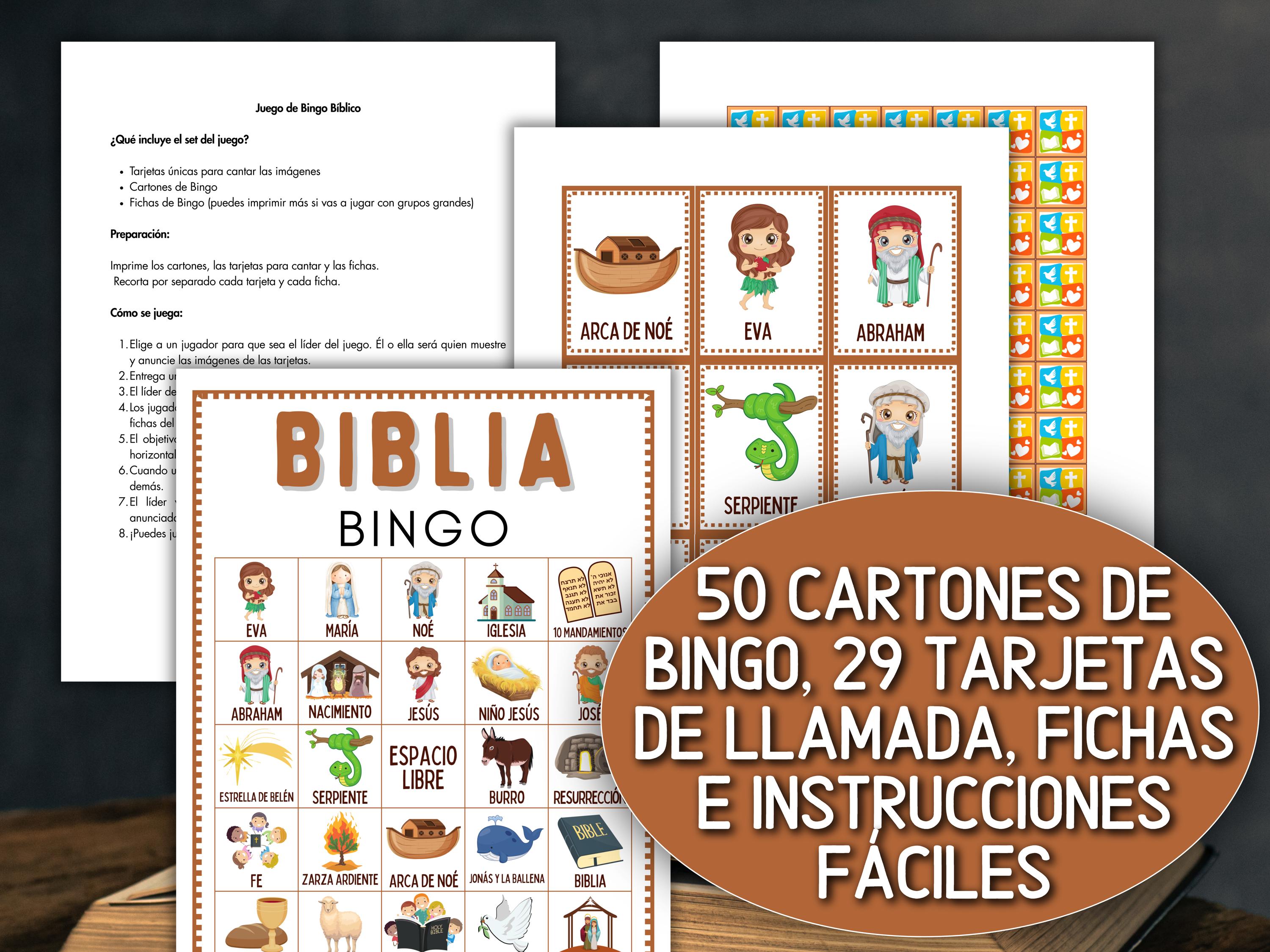 Biblia Bingo Espanol, Christian Game Bible Bingo Juegos Biblicos in ...