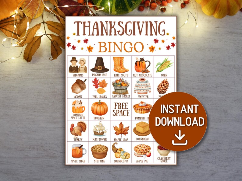 Thanksgiving Bingo 100 Cards Printable, Turkey Bingo Thanksgiving Game ...