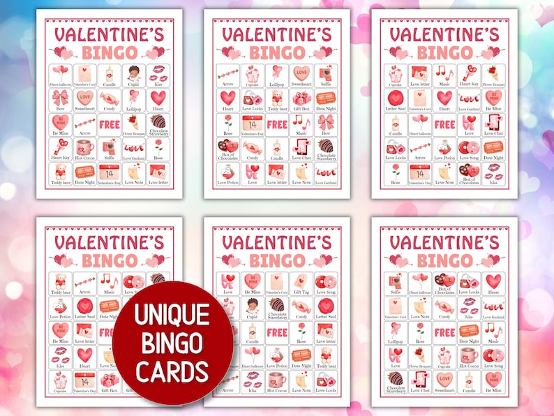 Valentines Bingo Cards Printable, Games Valentine Day Icebreaker 100 V ...