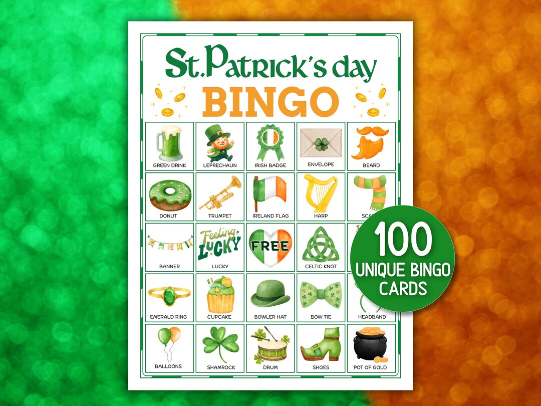 St Patricks Day Bingo Cards Games Printable, Work Activities Classroom ...