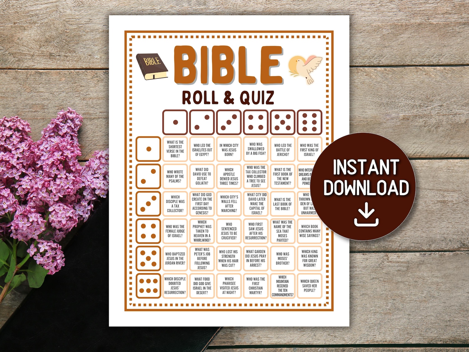 Dice Game Quiz Ice Breakers Bible Edition Christian Kids Ladies Retreat ...