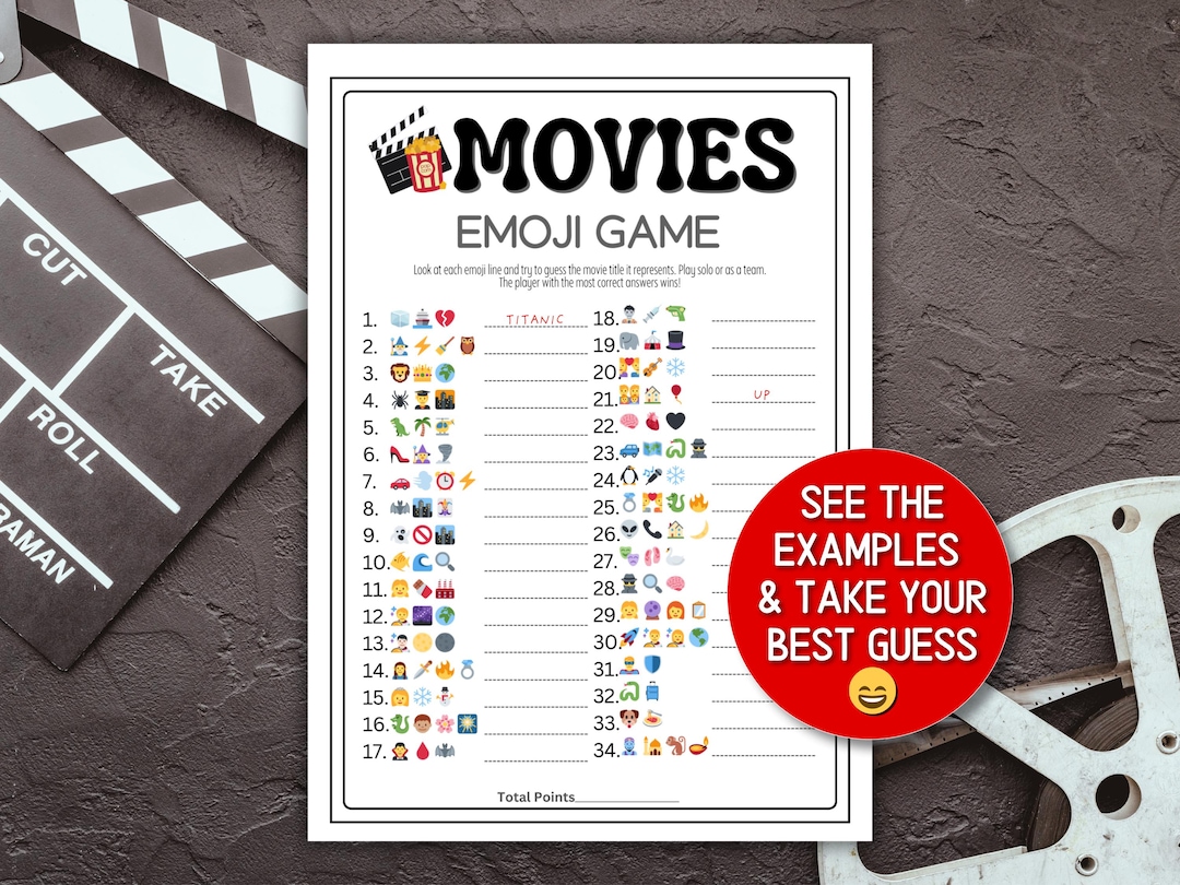 Movie Emoji Pictionary | Emoji Movie Guessing Game | Printable Games ...