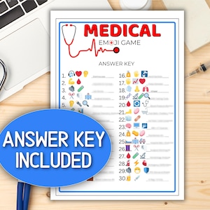 Medical Emoji Game Printable, Healthcare Nurses Week Hospital Party ...
