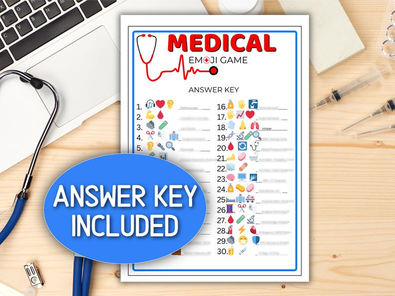 Medical Emoji Game Printable, Healthcare Game Nurses Week Game Hospital ...