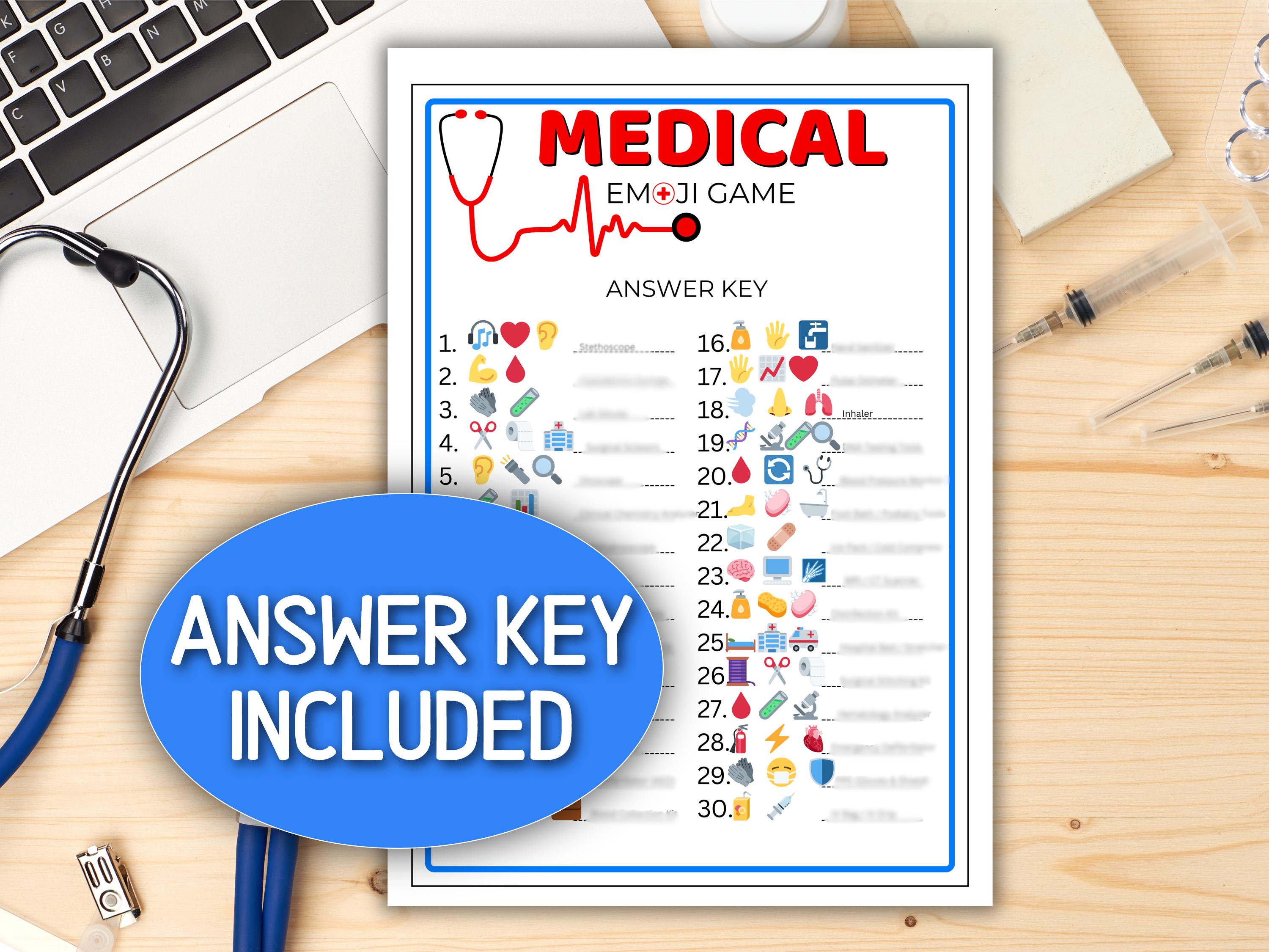 Medical Emoji Game Printable, Healthcare Game Nurses Week Game Hospital ...