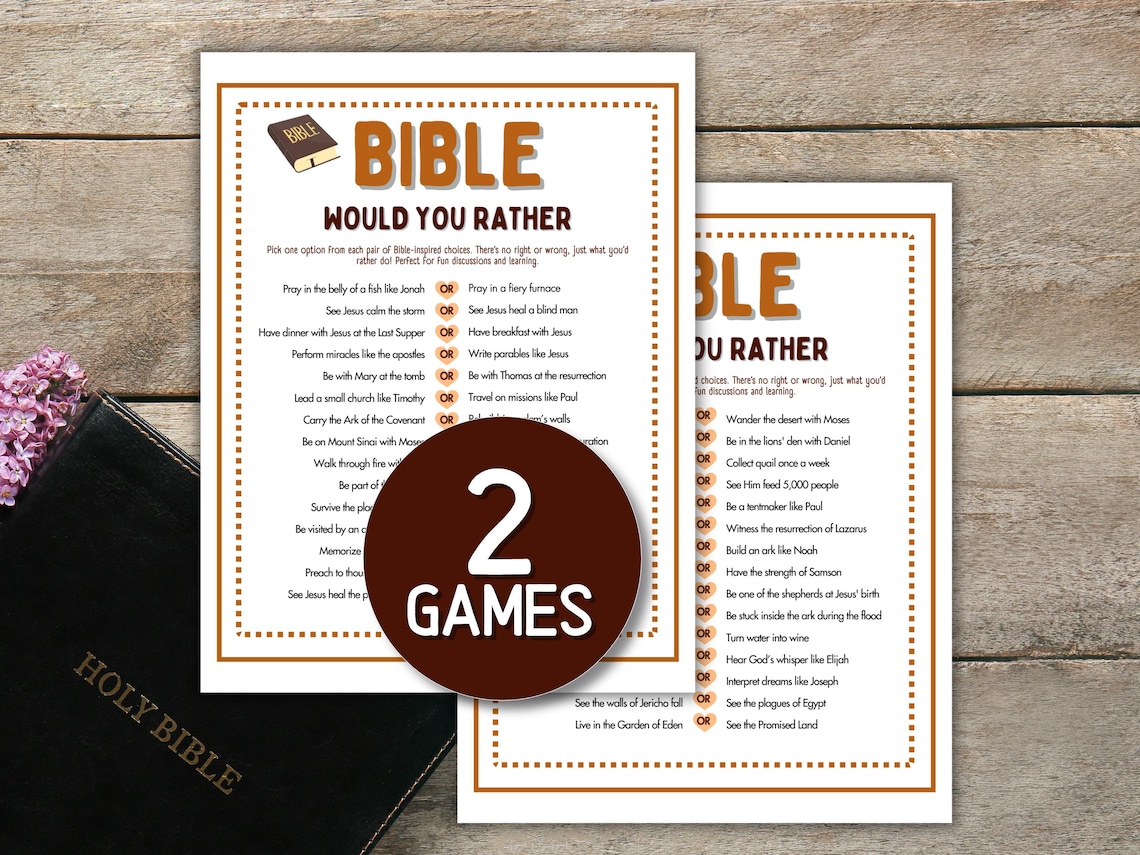 Bible Would You Rather Game Biblical This or That Printable Church ...