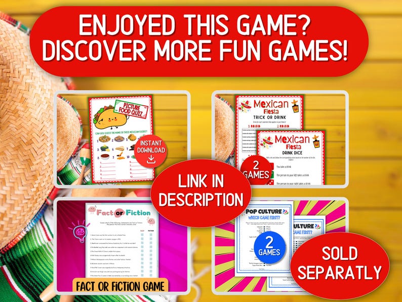 What's Your Taco Name Game | Mexican Fiesta Party Game | Cinco De Mayo ...